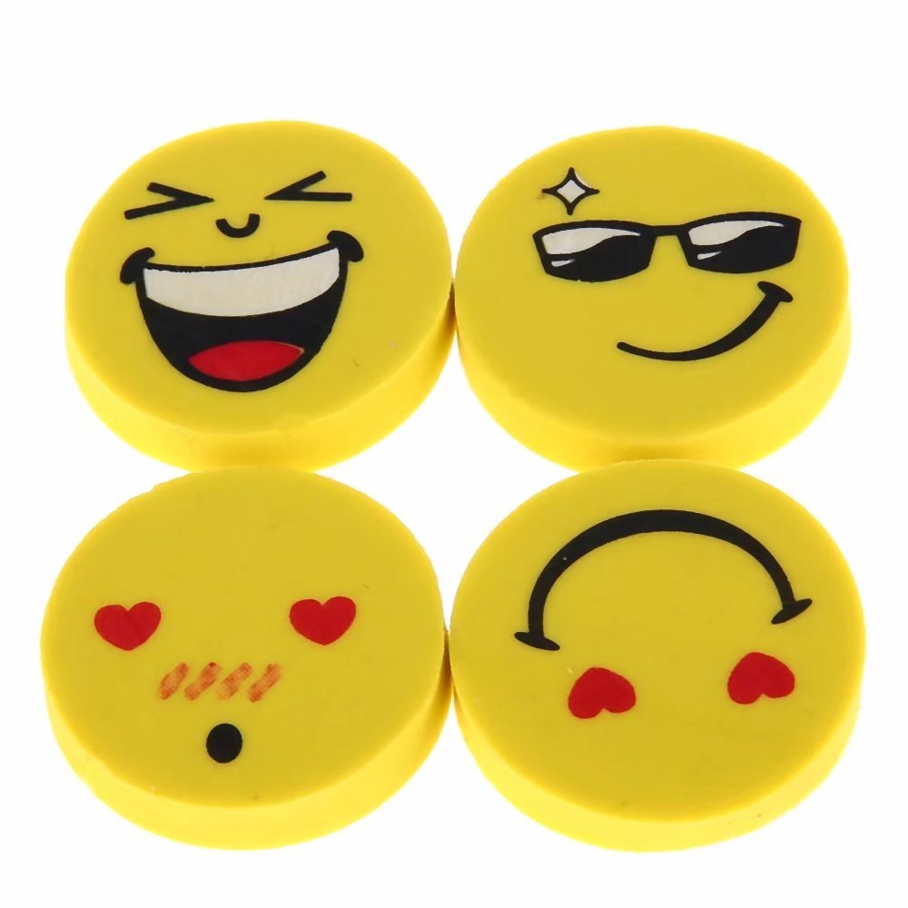 Smiling Face Eraser 4pcs 😉 – Emoji Foundation Shop 😂
